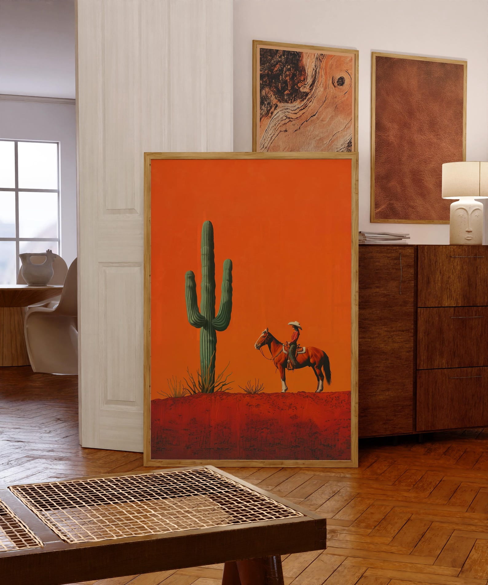 Cowgirl Minimalist Boho Western Illustration, Vintage Southwestern Boho ...