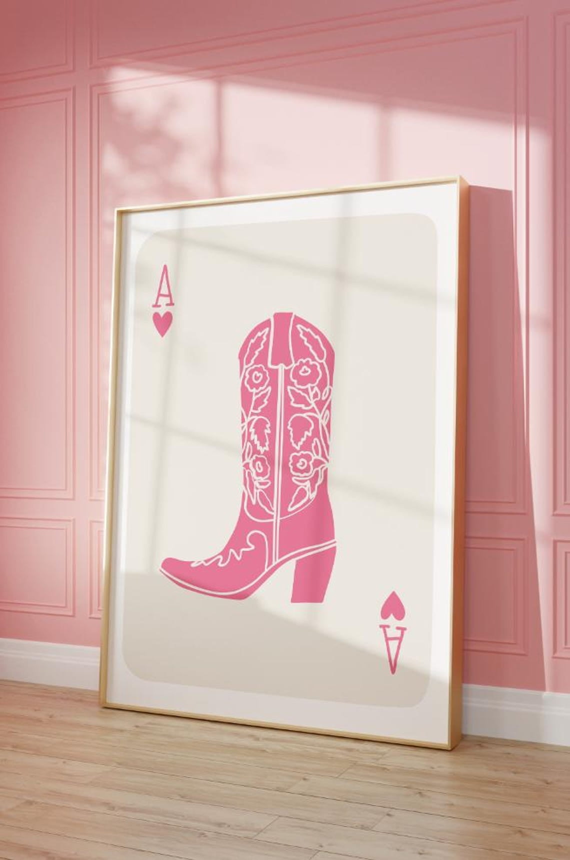 Cowgirl Playing Card Vintage Cowboy, Pink Cowgirl Western Print ...