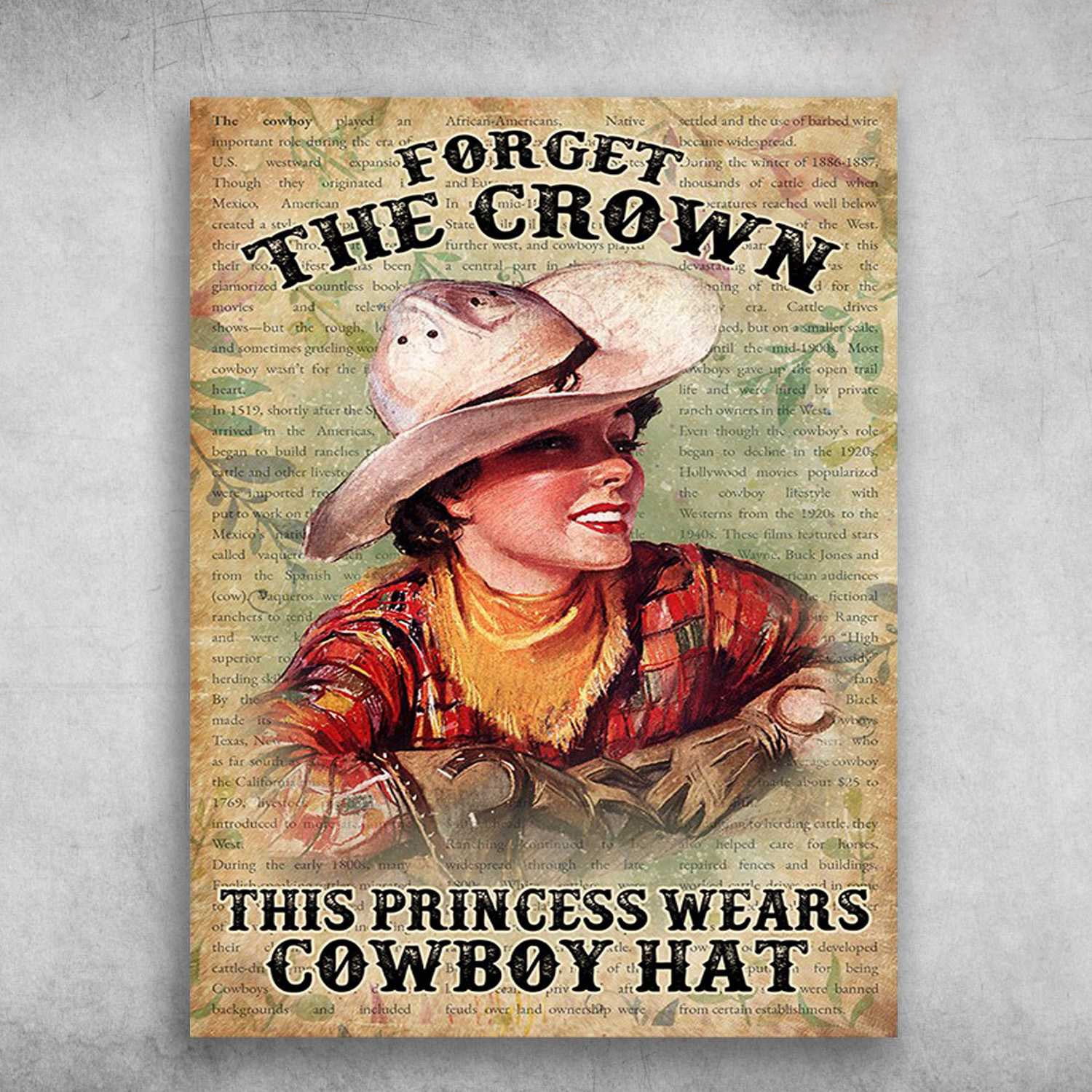 Cowgirl Poster, Cowgirl Lover - Forget The Crown, This Princess Wears ...