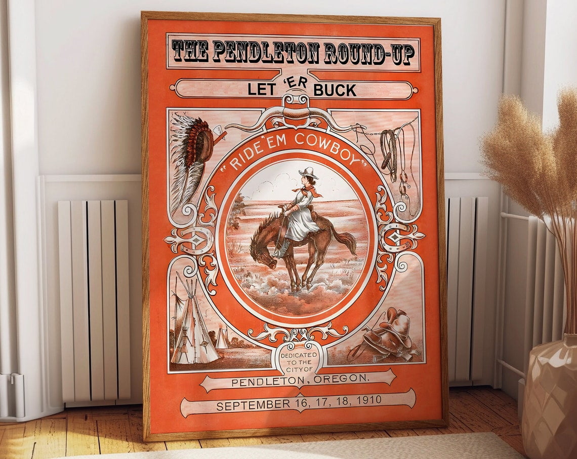 Cowgirl Poster Cowgirl Western Wall Art Rodeo Pendleton Poster Cowgirl ...