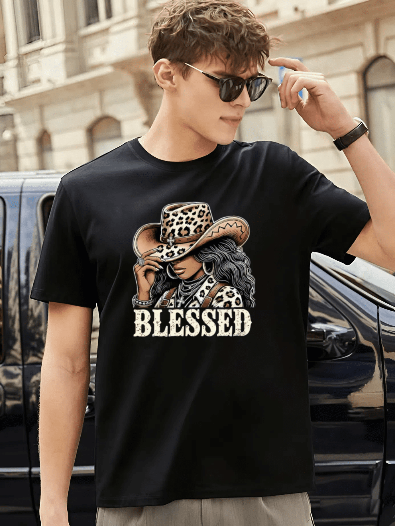 Cowgirl Prayer Western Bold Graphic with Faithful Mood Art Style Unisex T-Shirt, up to size 5XL ...