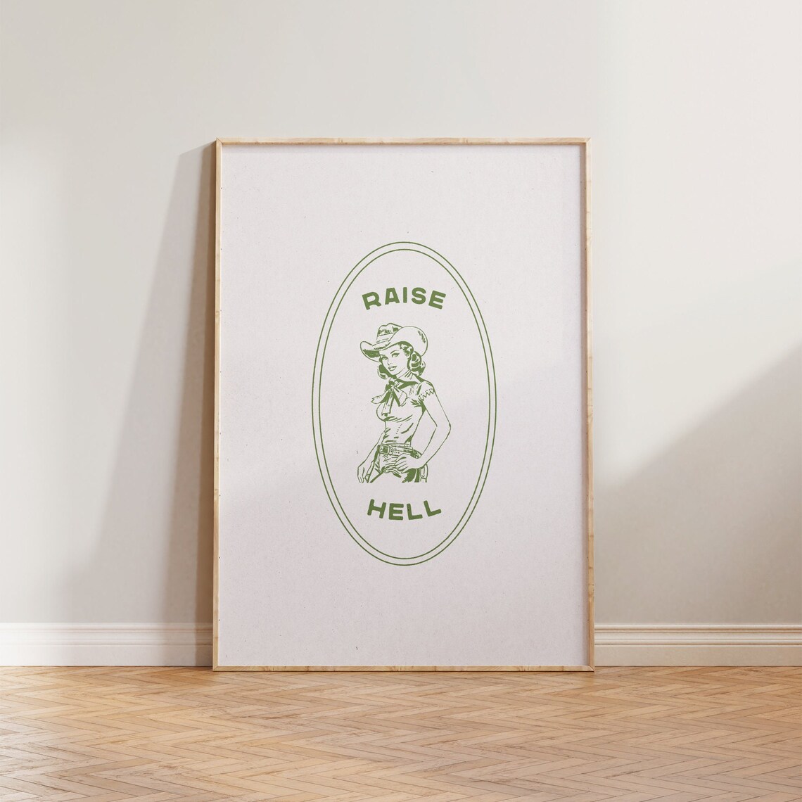 Cowgirl Print, Retro Wall Art, Western Raise Hell Print, Vintage Wild ...
