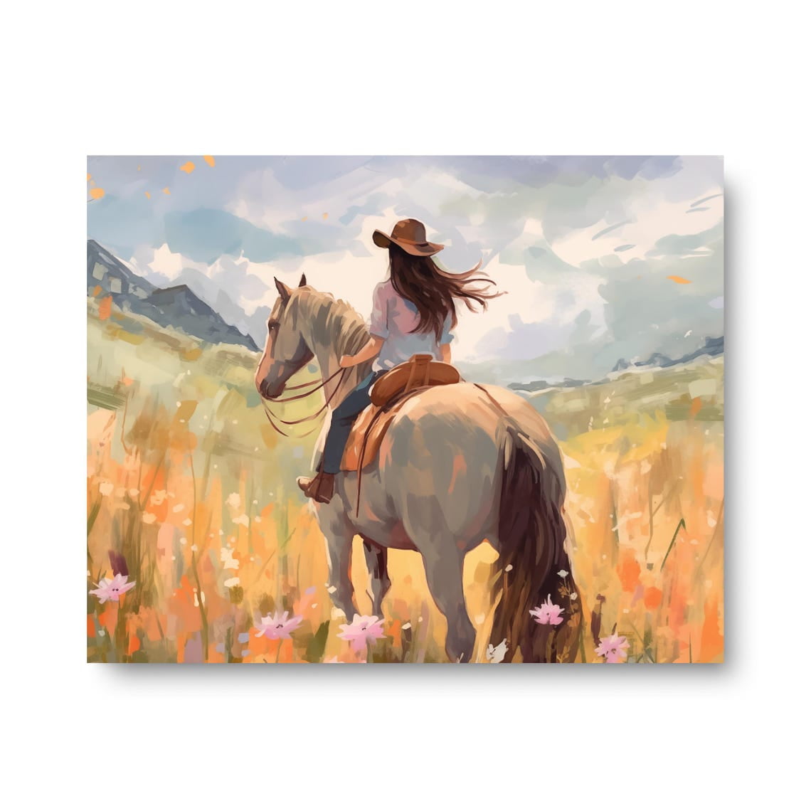 Cowgirl Print, Texas Horseback Riding Art, Western Wall Decor ...