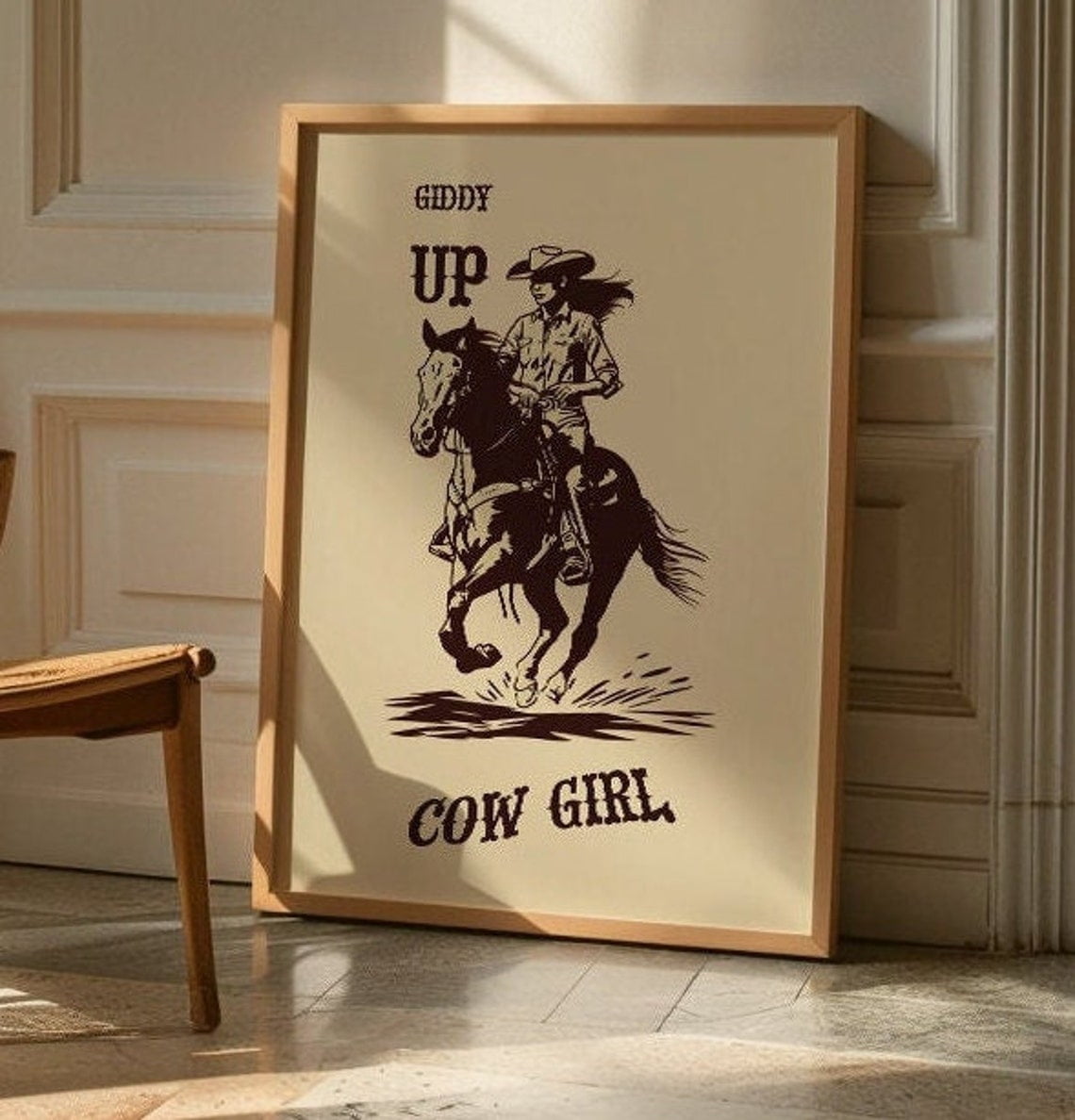 Cowgirl Print - Western Art Poster, Country Western Decor, Giddy Up ...