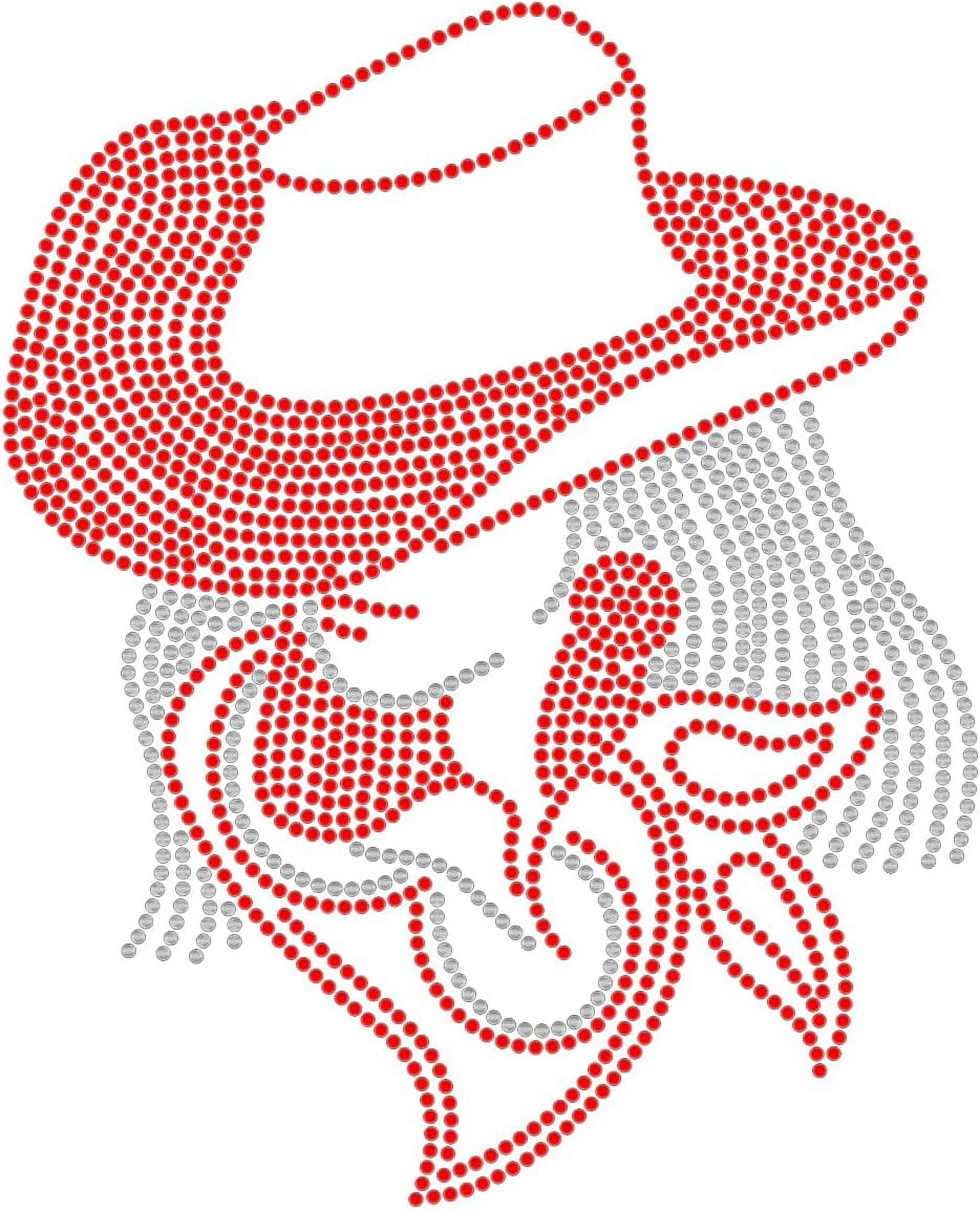 Cowgirl Red Crystal Rhinestone Heat Transfer Cool Girl Rhinestone Iron ...