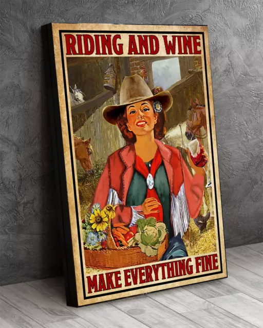 Cowgirl Riding And Wine Make Everything Fine Horse Riding Horses Rider ...