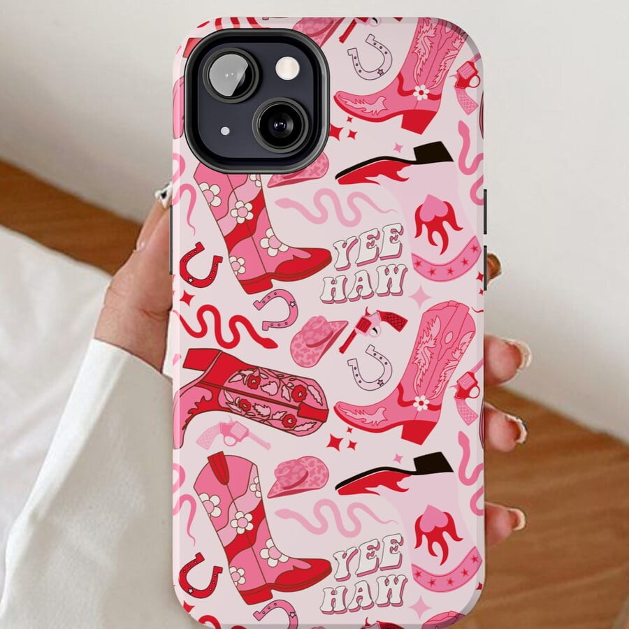 Cowgirl Rodeo Western Style Pink Cowboy Boot Boho Howdy Art Case 11 12 ...