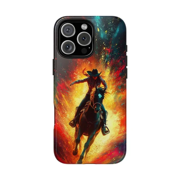 Cowgirl Rodeo Wild West Vibrant Phone Case for iPhone 17 through 11 Pro ...