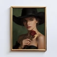 Cowgirl Rose Portrait Decor Moody Western Glam Wall Art Elegant Woman ...