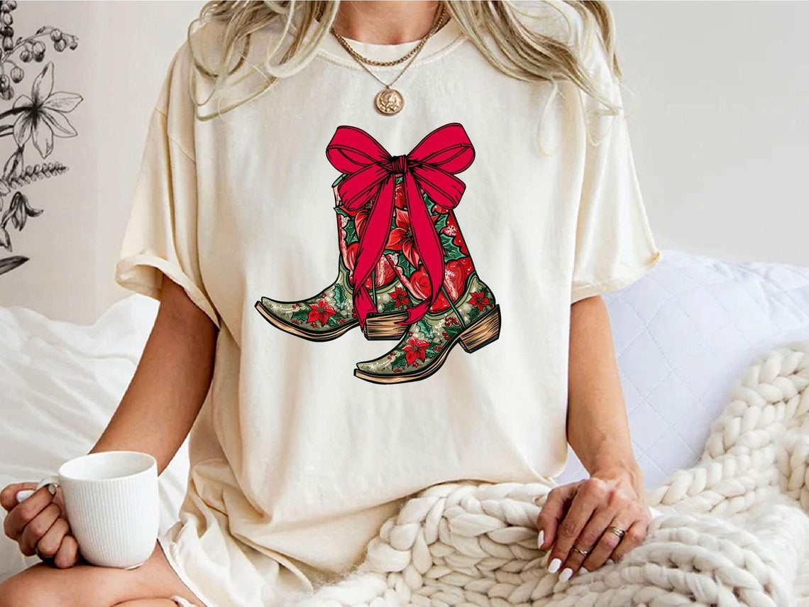 Cowgirl Season T-Shirt: Western Boots Graphic - Festive Tee - Walmart.com