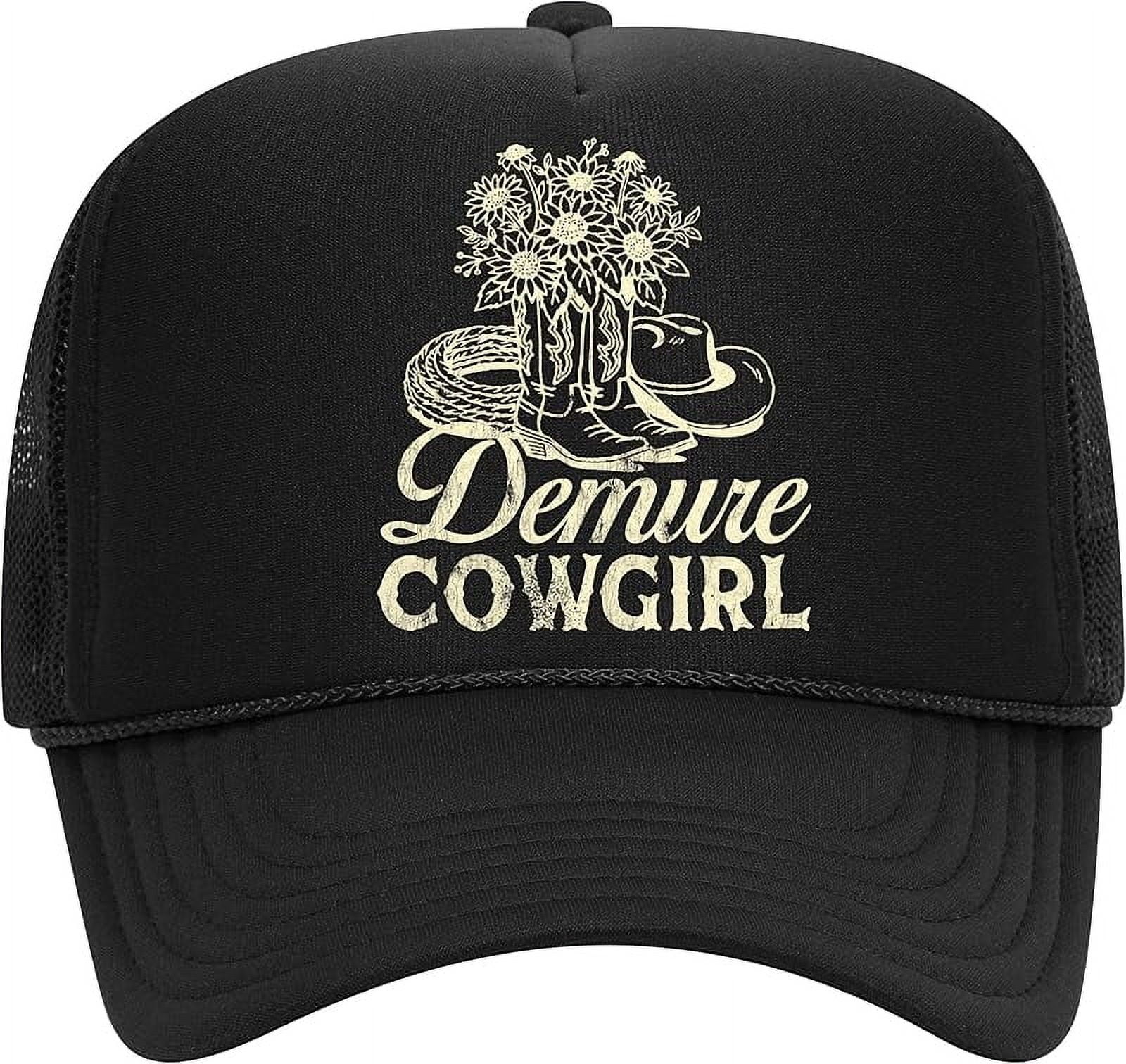 Cowgirl Trucker Hat| Very Mindful Cutesy Funny Meme Cowboy Country ...