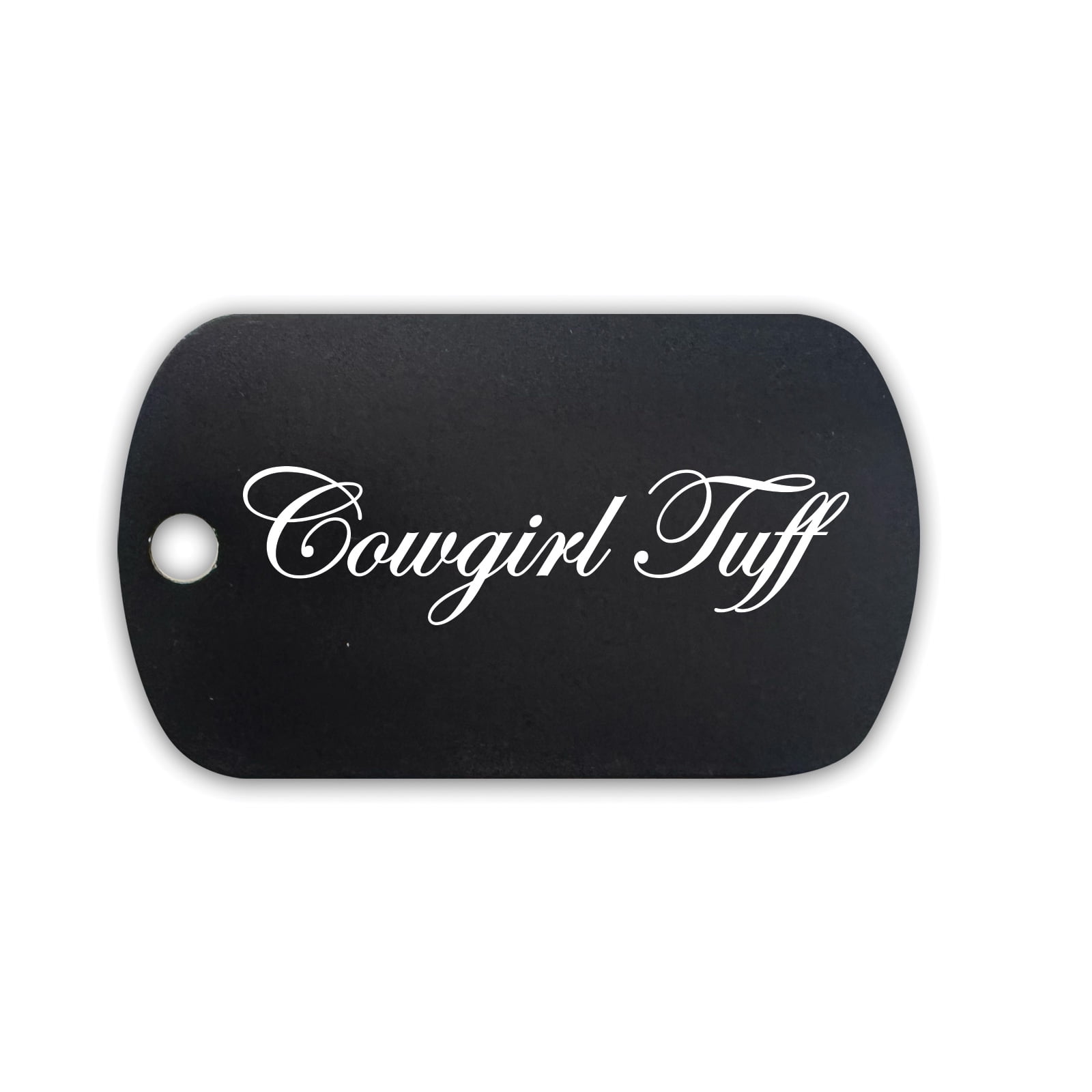 Cowgirl Tuff GI Dog Tag Aluminum Keychain country - Black - Walmart.com