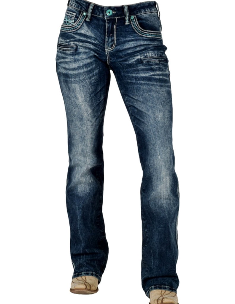 Cowgirl Tuff Western Jeans Womens Hurricane 32 Long Med Wash JTUHBC ...