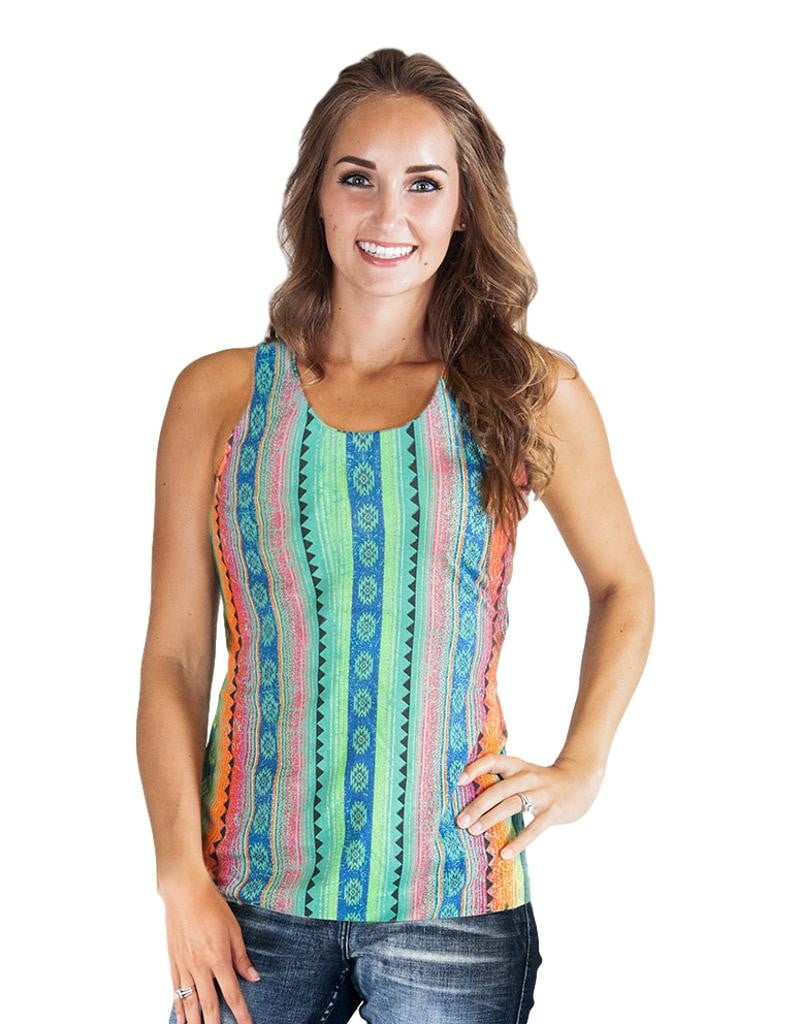 Cowgirl Tuff Western Shirt Womens Tank Flowy S Multi-Color 100368 ...