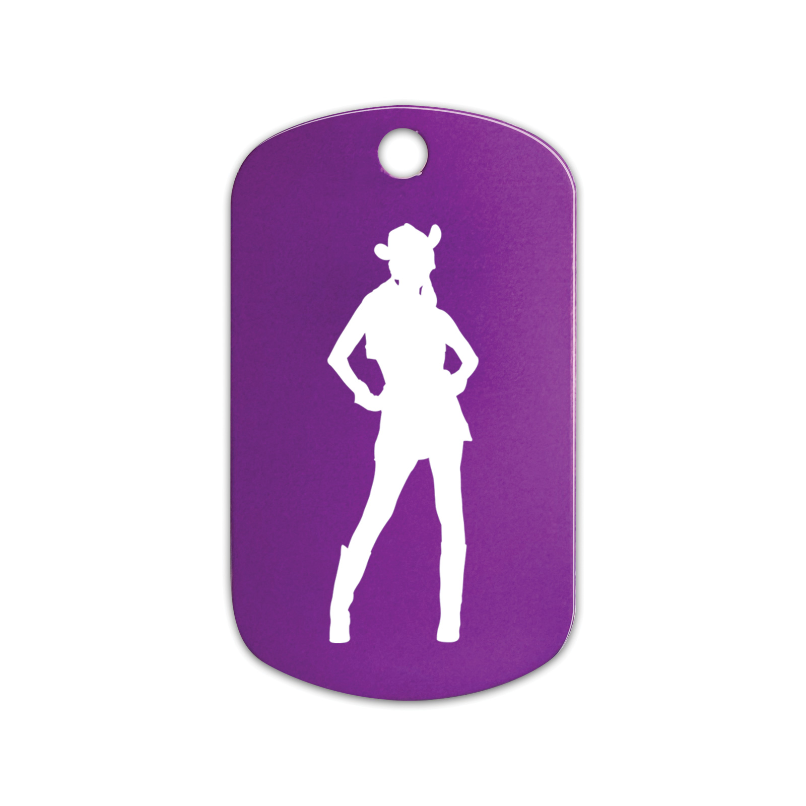 Cowgirl V3 GI Dog Tag Aluminum Keychain rodeo rider - Purple - Walmart.com