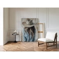Cowgirl Wall Art Canvas – Western Woman in Hat and Denim Shirt with ...