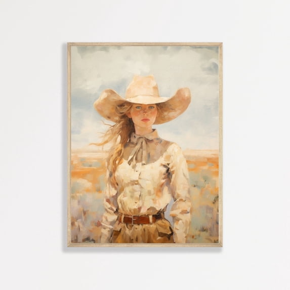 Cowgirl Wall Art Print Girly Retro Country Style Home Decor Office Wall ...