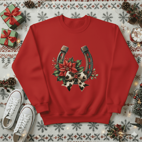 Cowgirl Western Style Festive Rodeo Holiday Cheer Fashion Sweatshirt ...