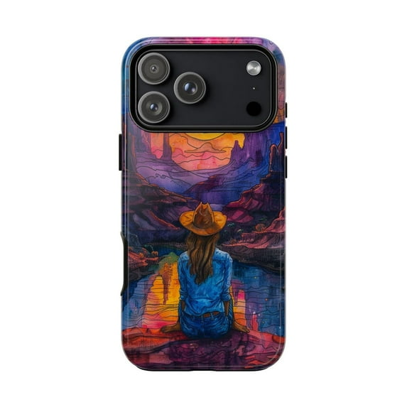 Cowgirl Western Sunset Desert Country Artistic Art Phone Case for ...