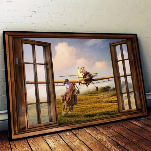 Cowgirl Window Riding Air Plane Horse Riding Horses Rider Poster NO ...