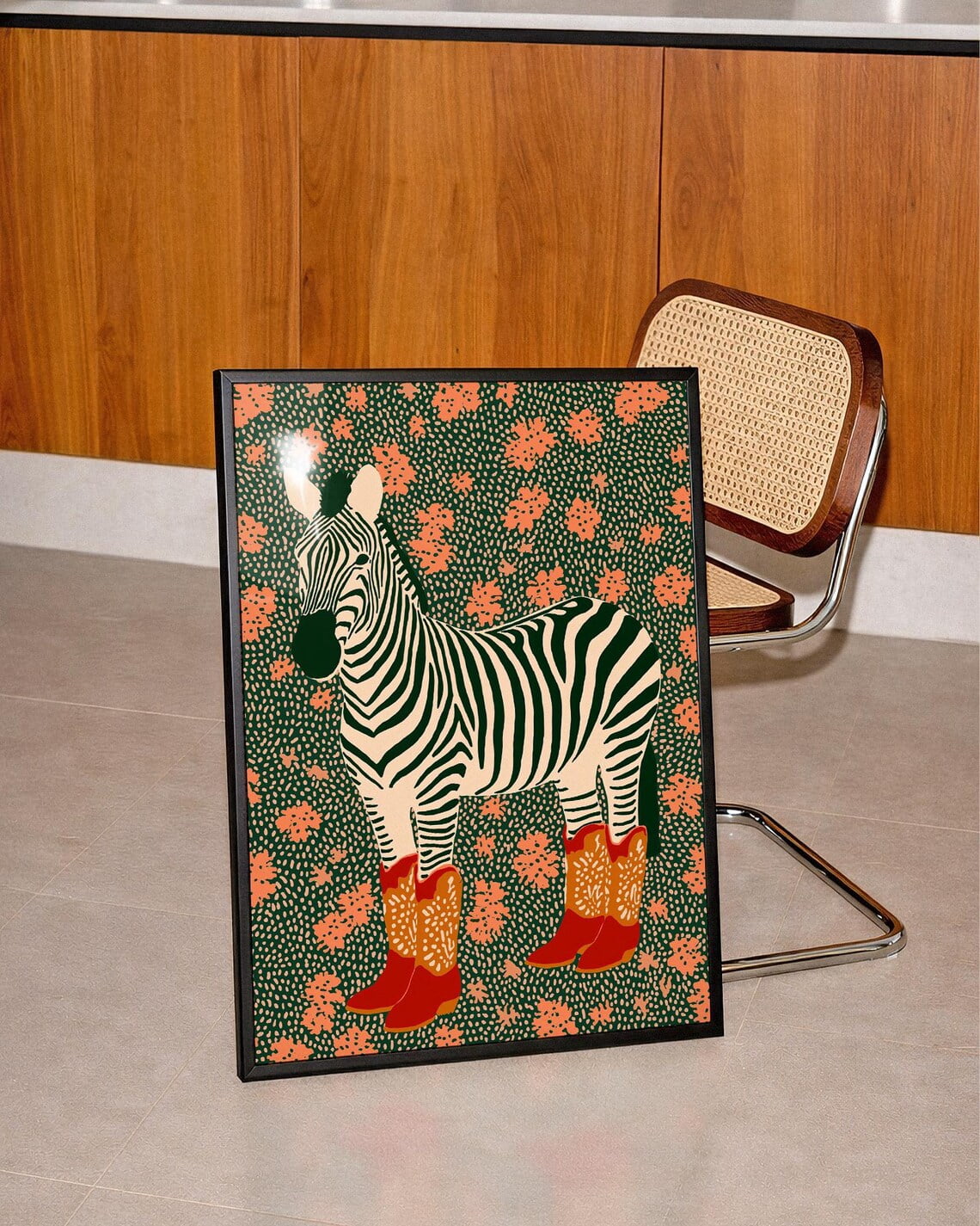 Cowgirl Zebra Western Safari Animal Bold Retro Jungle Poster Unframed ...