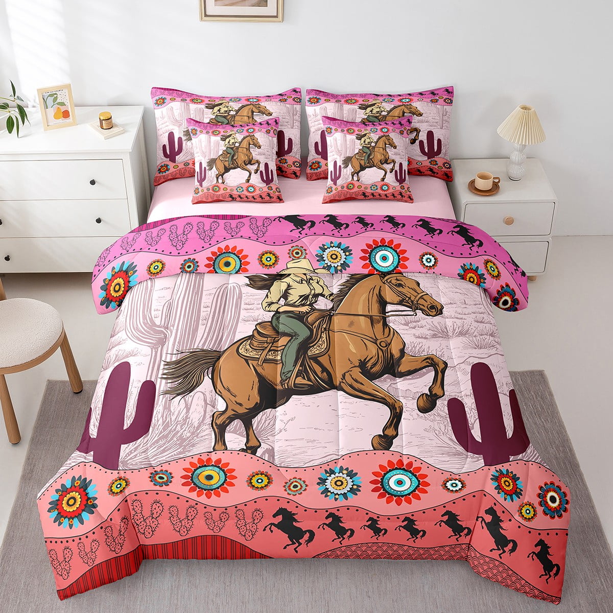 CowBed in a Bag 7 Piece Western Farmhouse Bedding Sets Full Size Desert ...