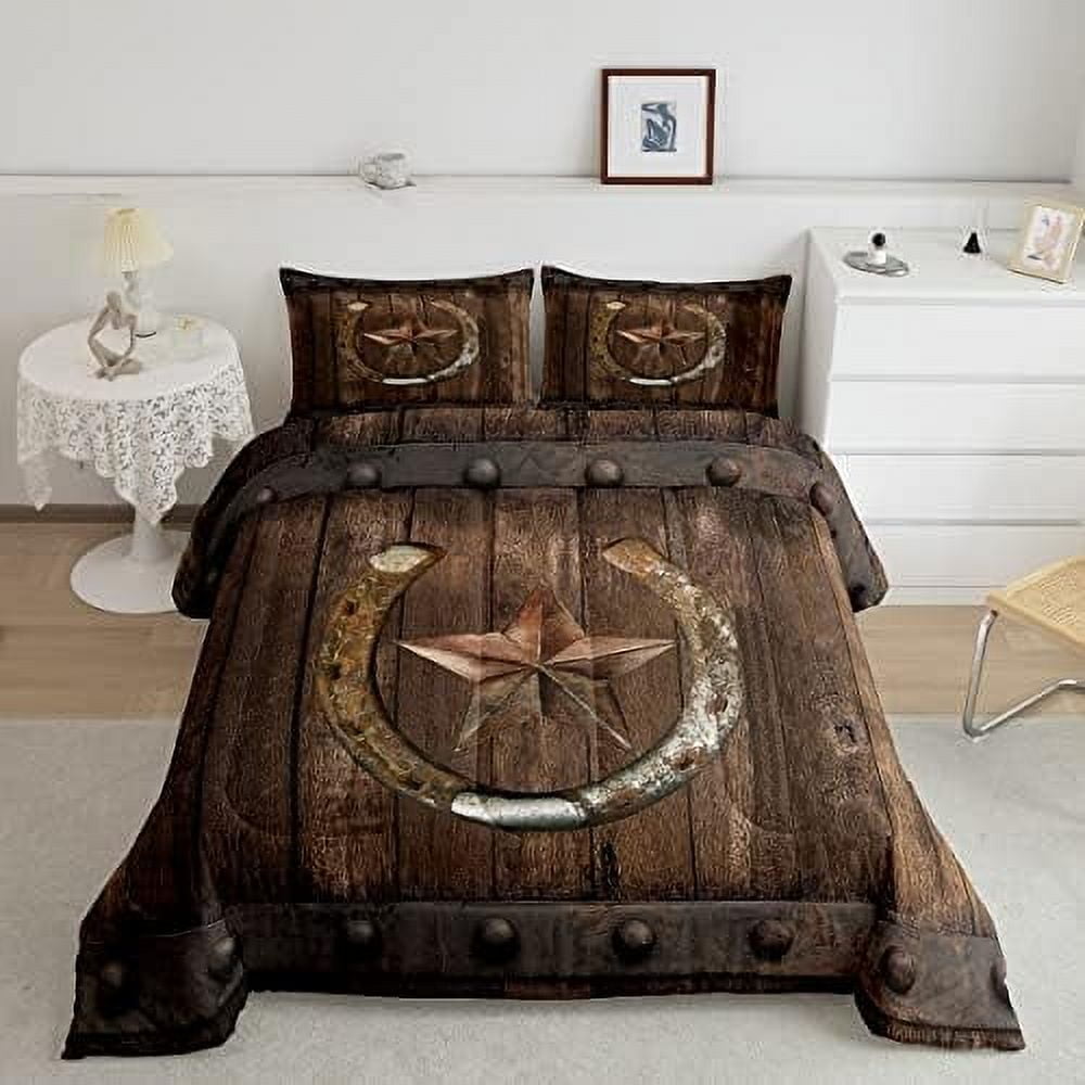 Cowgirls Comforter Set Full Size, Western Cowboy Bedding Set 3pcs for ...