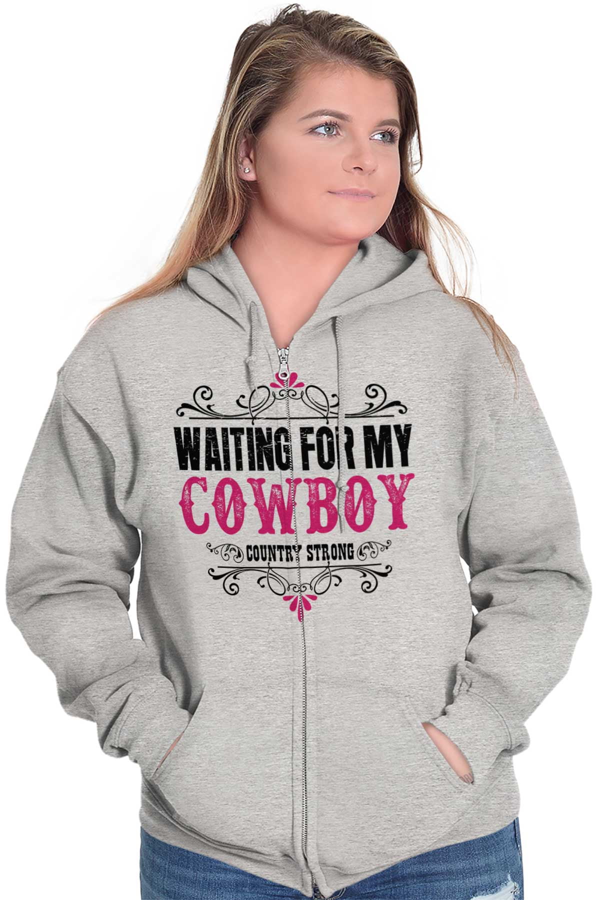 Cowgirls Dont Cry Pretty Southern Zip Hoodie Sweatshirt Women Brisco