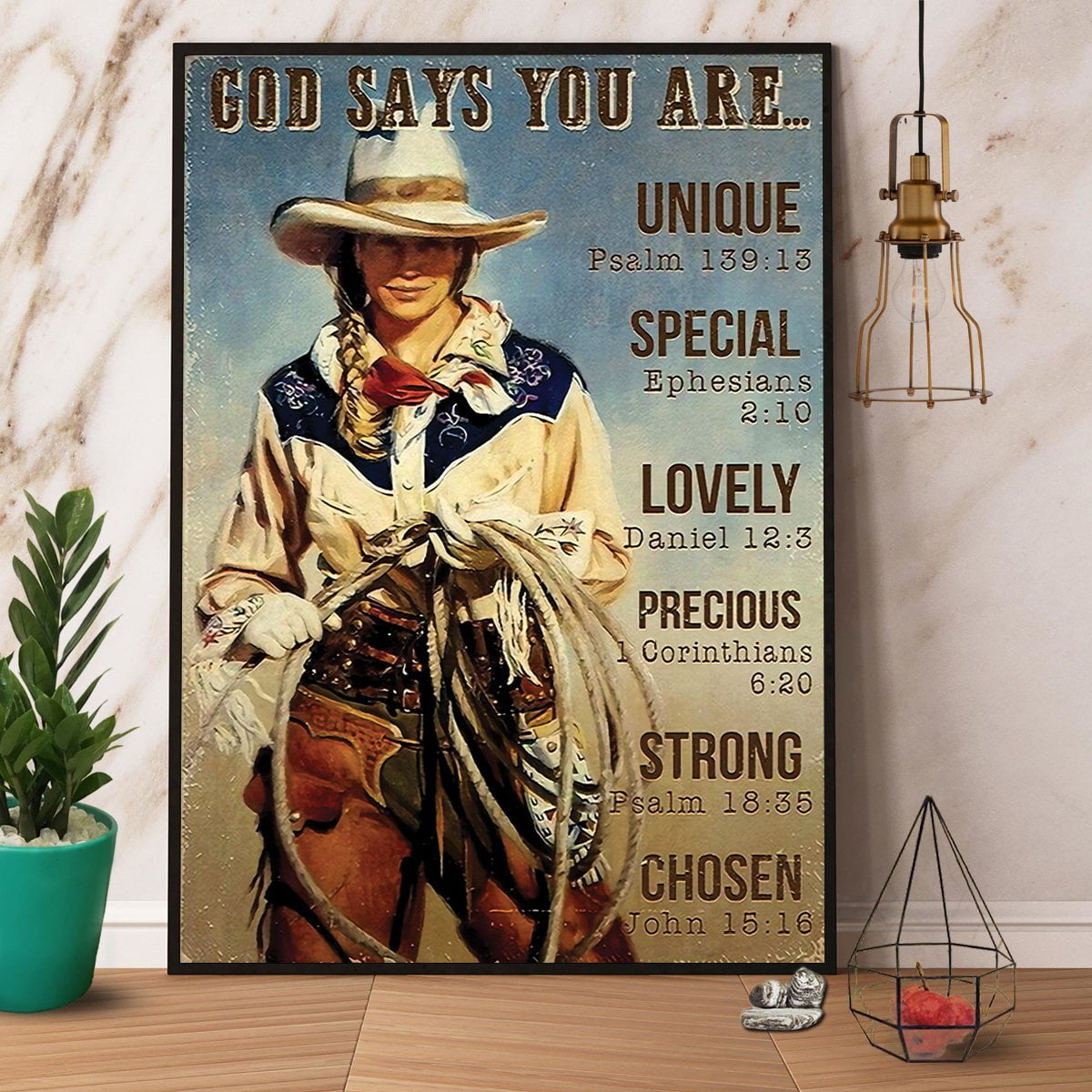 Cowgirls God Says You Are Precious Paper Poster No Frame Matte Wall Art ...