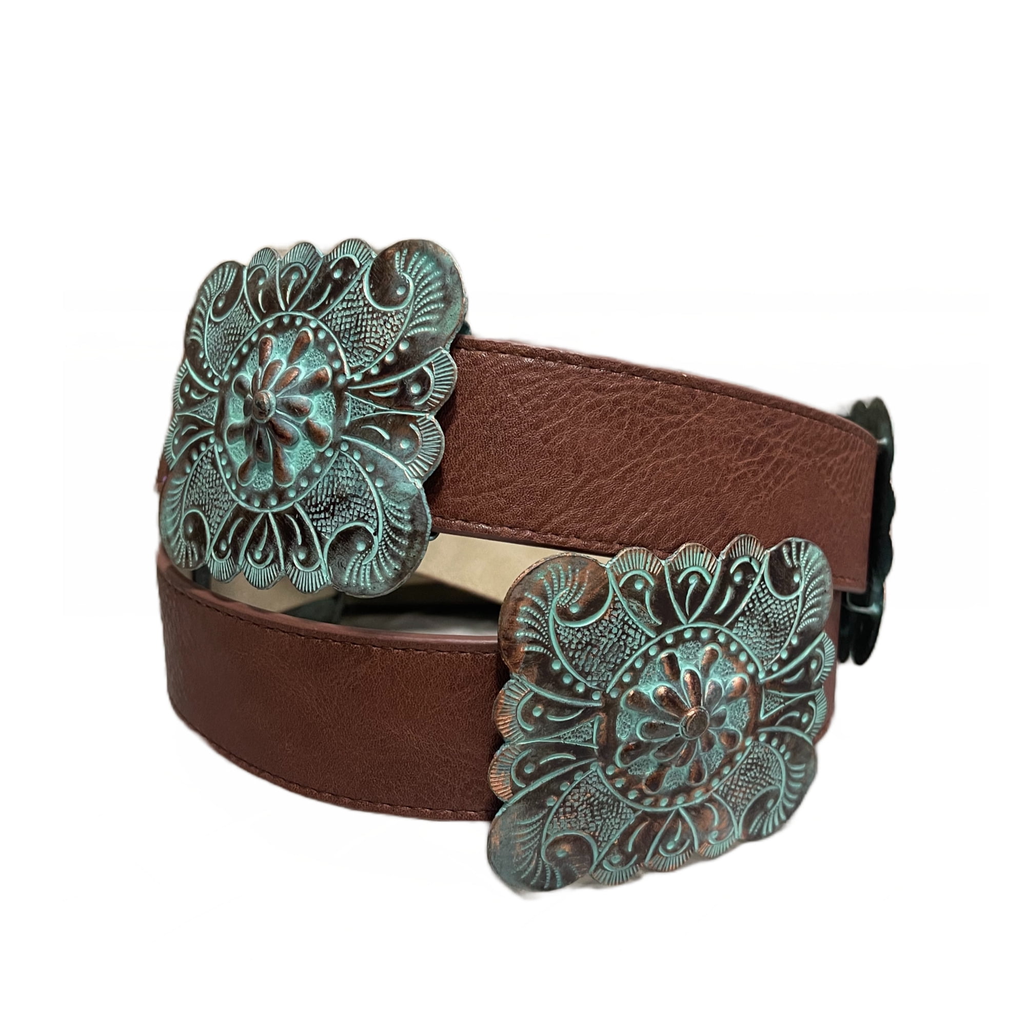Cowgirls Jewelry Ladies Patina Square Concho Fashion Belt 53-0102 - Walmart.com