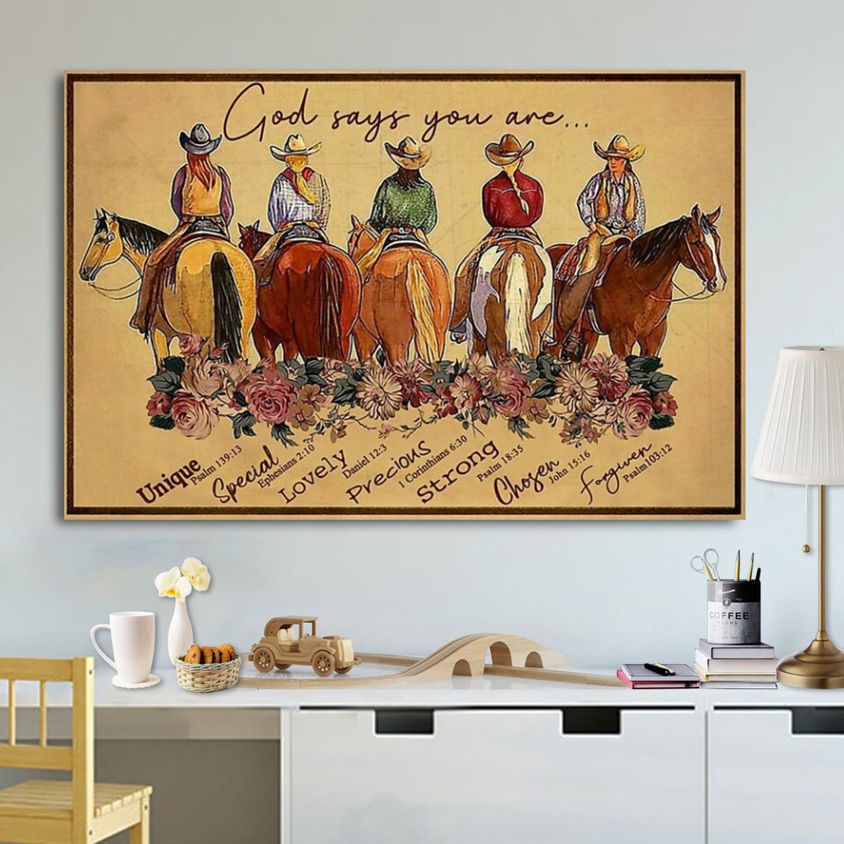 Cowgirls Riding Horse God Says You Are Paper Poster No Frame Matte Wall ...