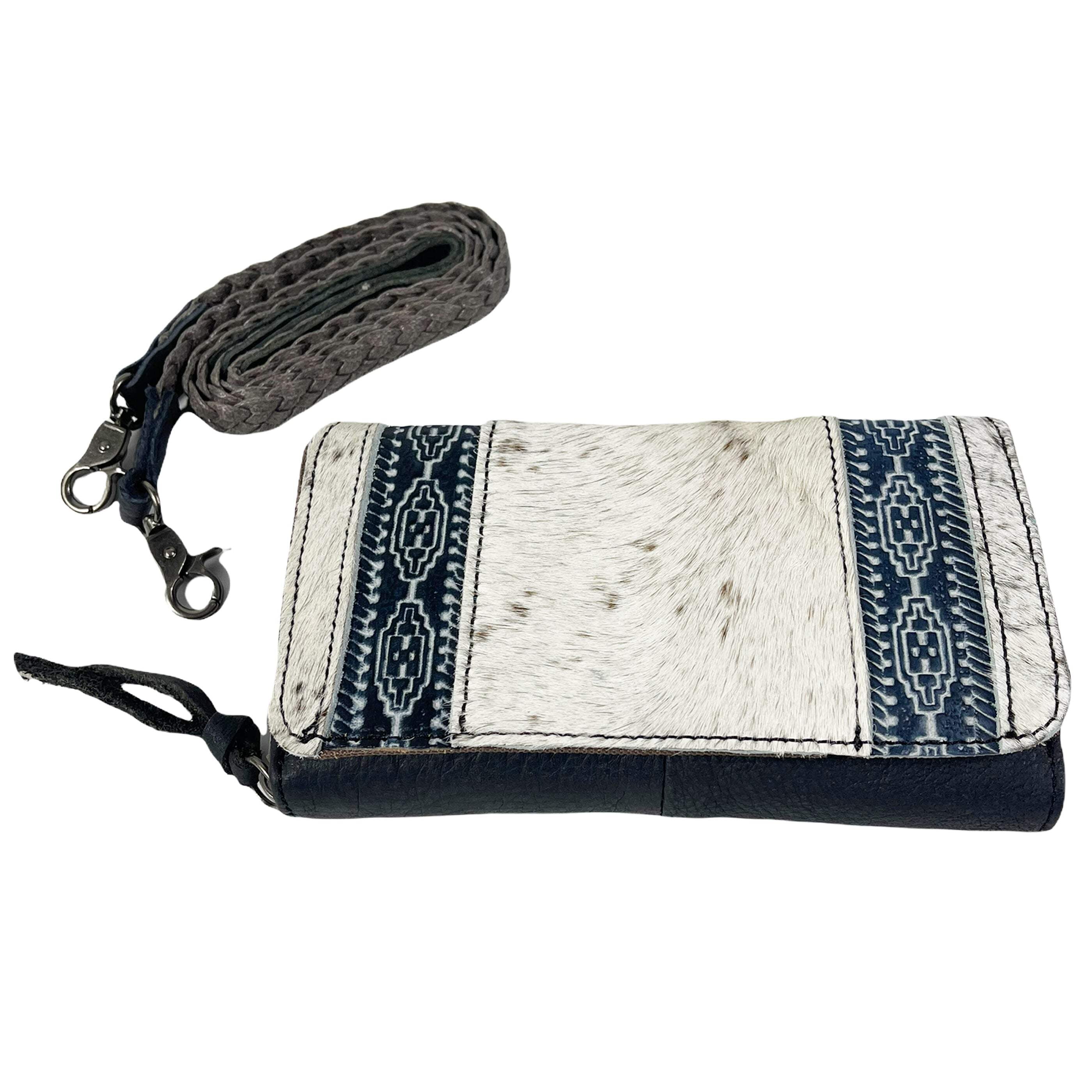 Cowhair Leather Western Tri Fold Wallets Cell Phone Holder - Walmart.com