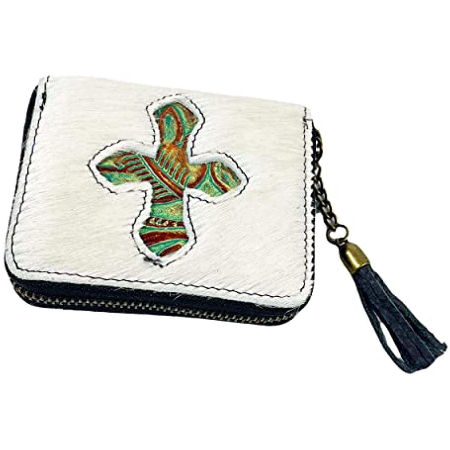 Cowhair Leather Western Wallet Coin Purse - Walmart.com