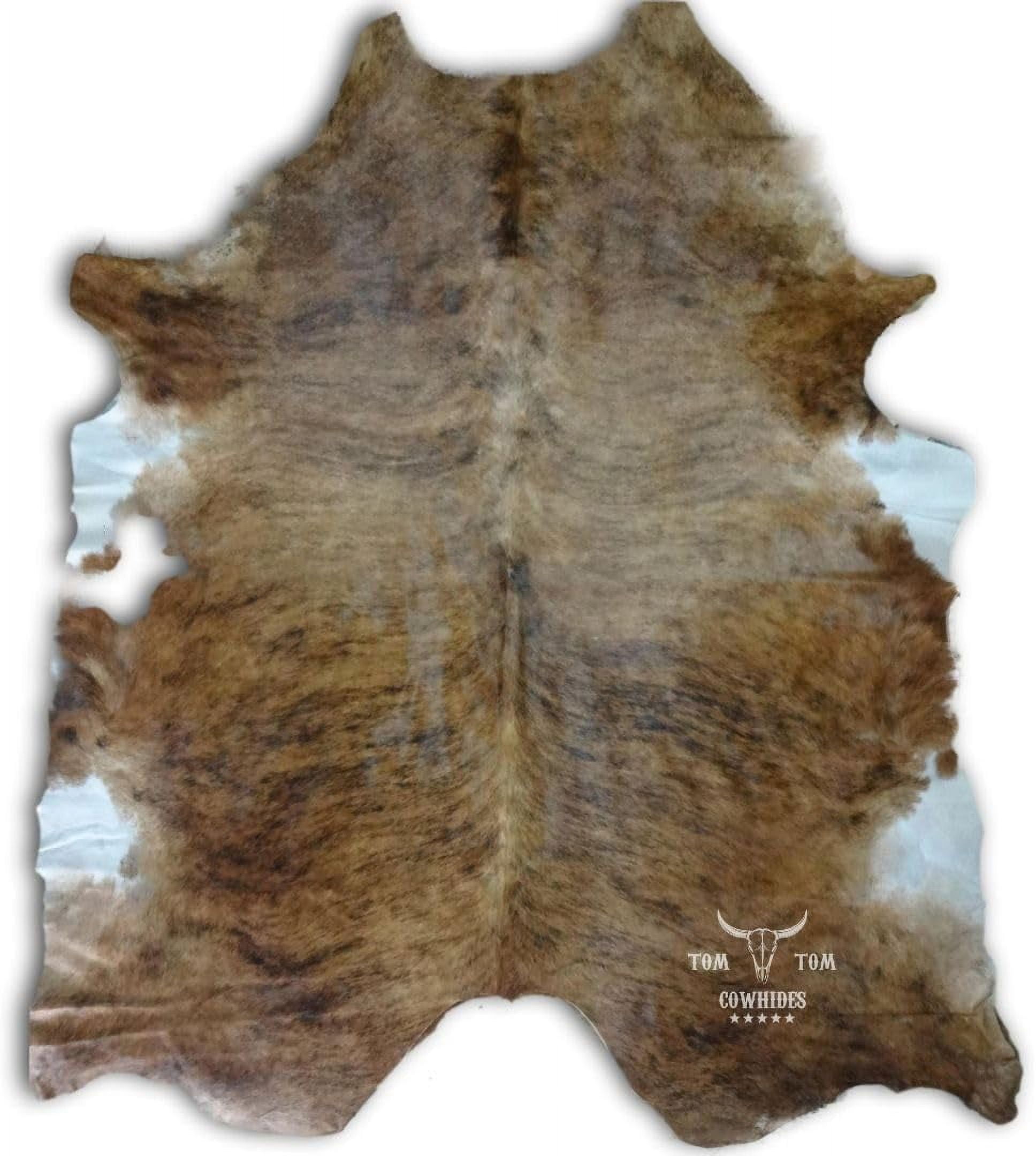 Cowhide Brindle Natural Leather Hide Rug, 7x6 - Walmart.com