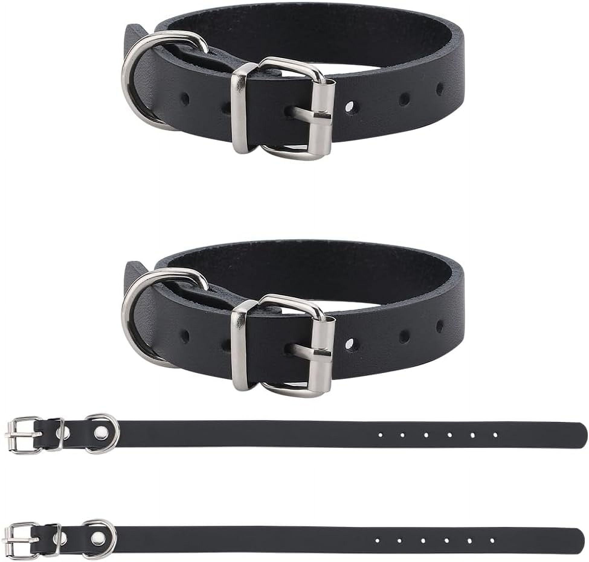 Cowhide Dog Collar with Platinum Iron Clasp for Small Medium and Large ...