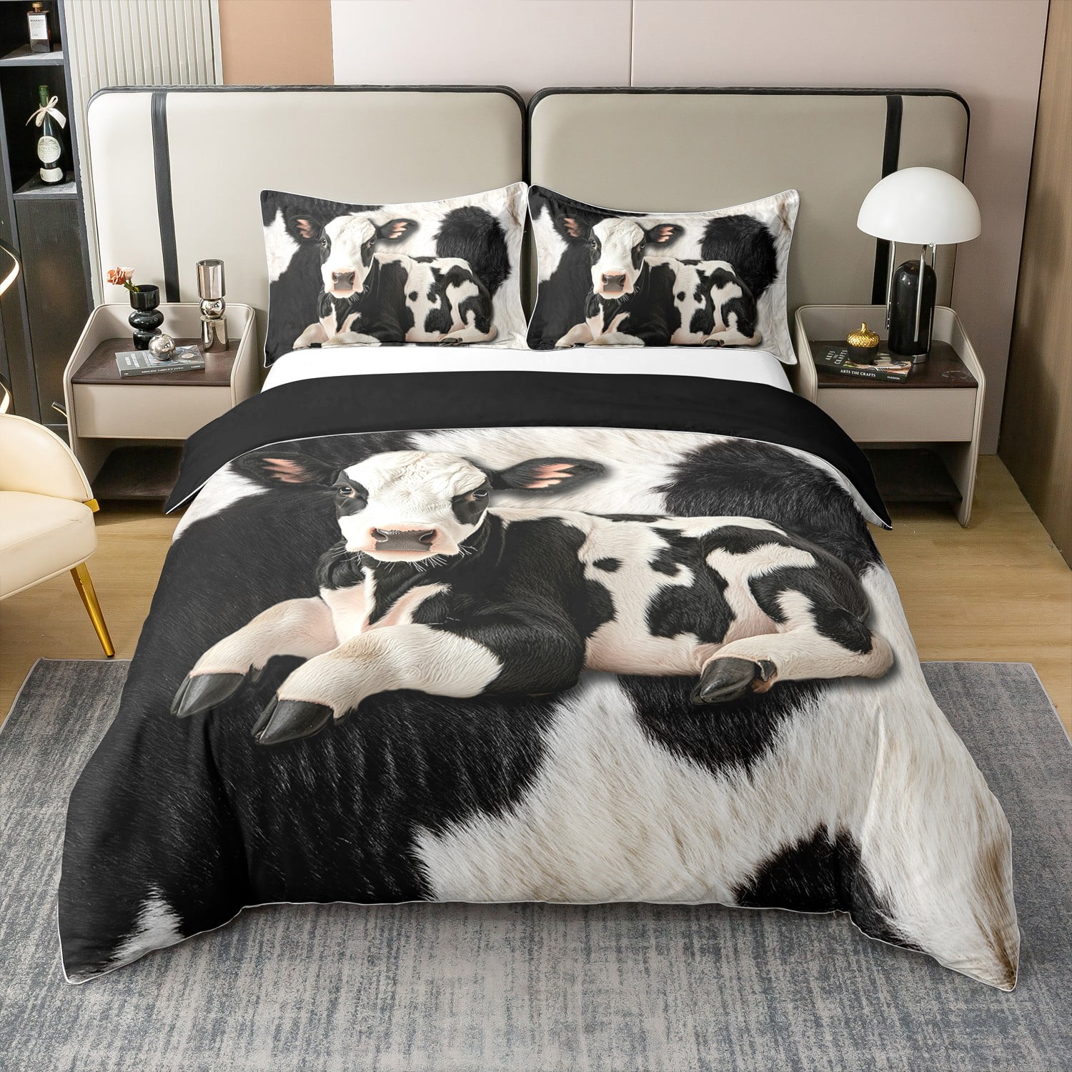 Cowhide Duvet Cover,3D Farm Cow Print Comforter Cover,Farmhouse Cow ...
