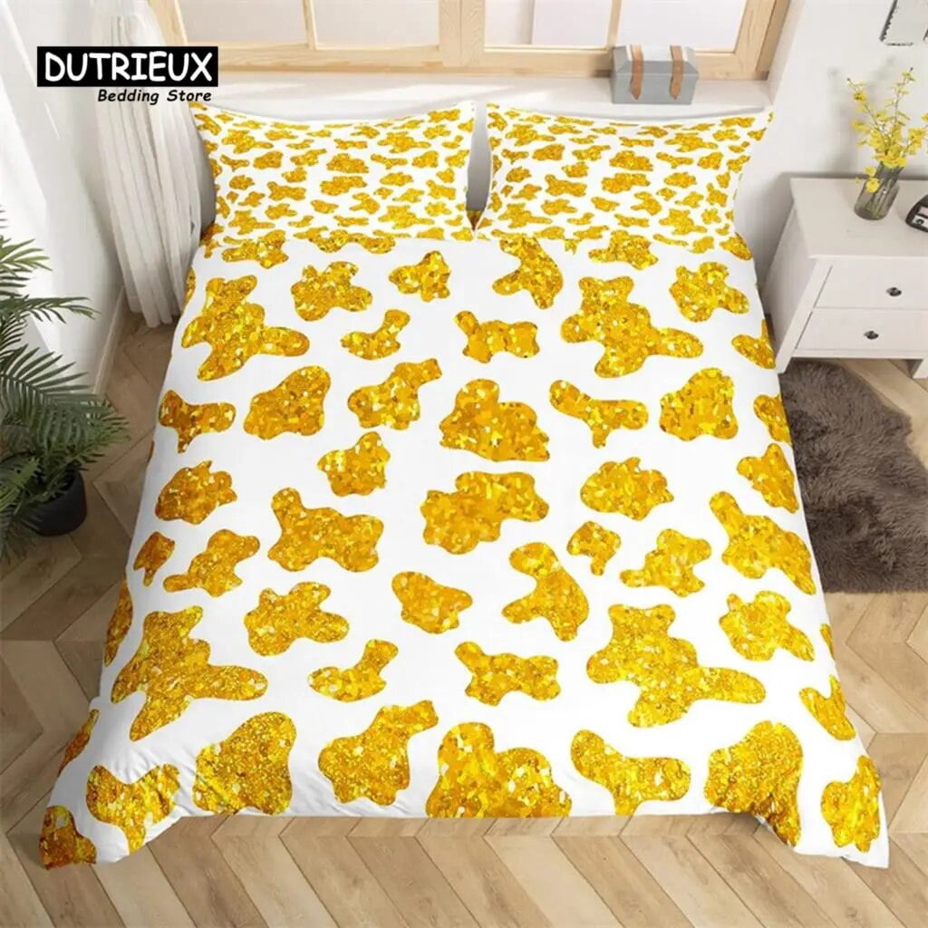 Cowhide Duvet Cover Milk Cow Print Bedding Set Microfiber Western Farm ...