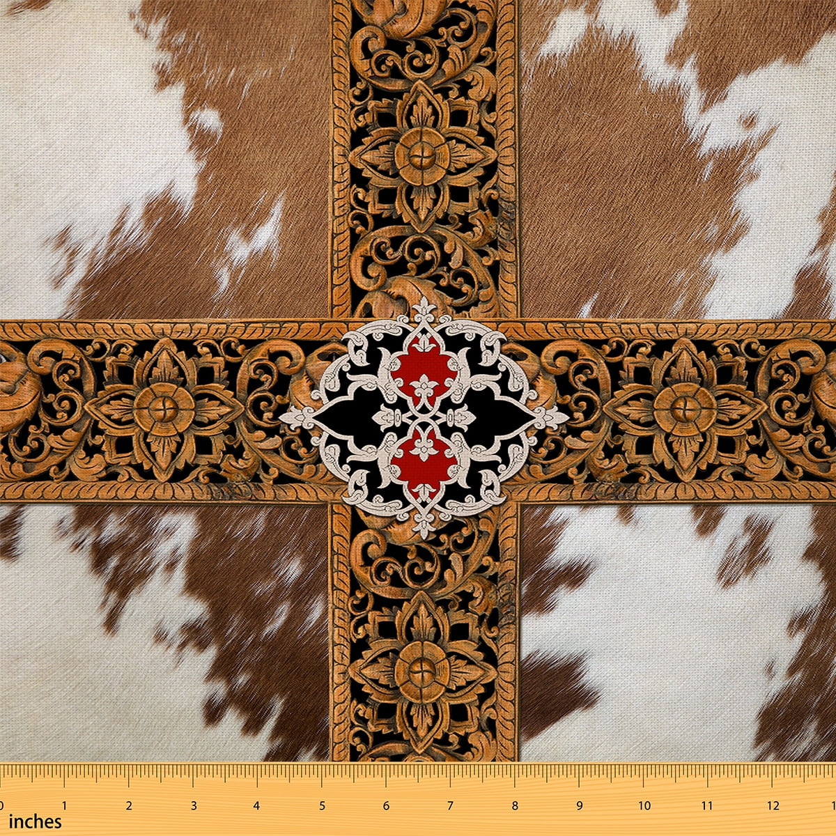 Cowhide Fabric by the Yard, Brown Wildlife Hair Decorative Fabric, Bull ...