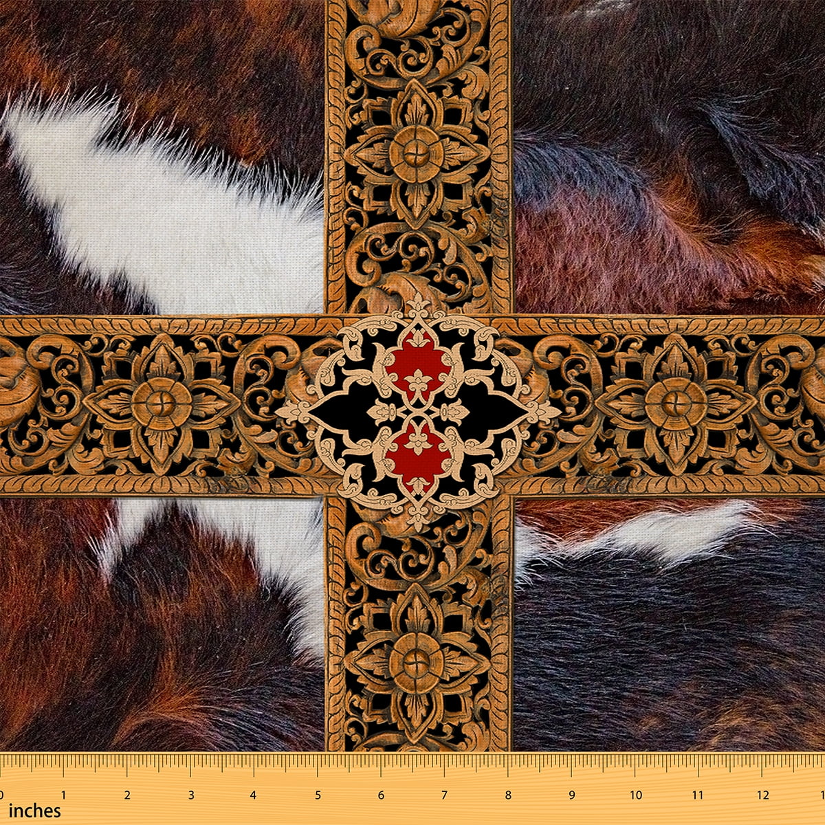 Cowhide Fabric by the Yard, Kids Brown White Cow Hair Upholstery Fabric ...