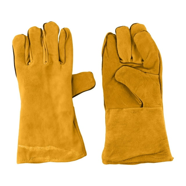 Cowhide Flame-Retardant Welding Work Gloves Heat-Proof Metal Welding ...