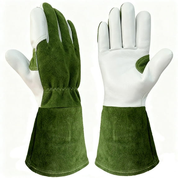 Cowhide Gardening Gloves With Puncture Proof Protection, Extended Arm ...