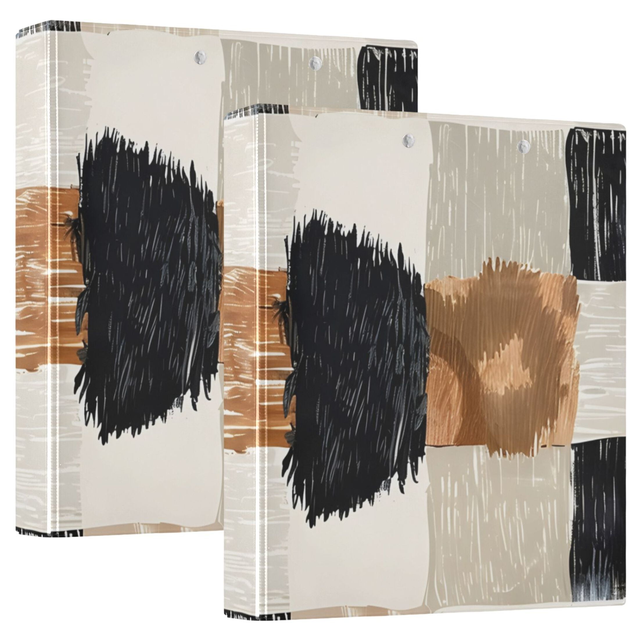 Cowhide Gingham 3 Ring Binders 1.5 inch Hardcover File Folders with ...