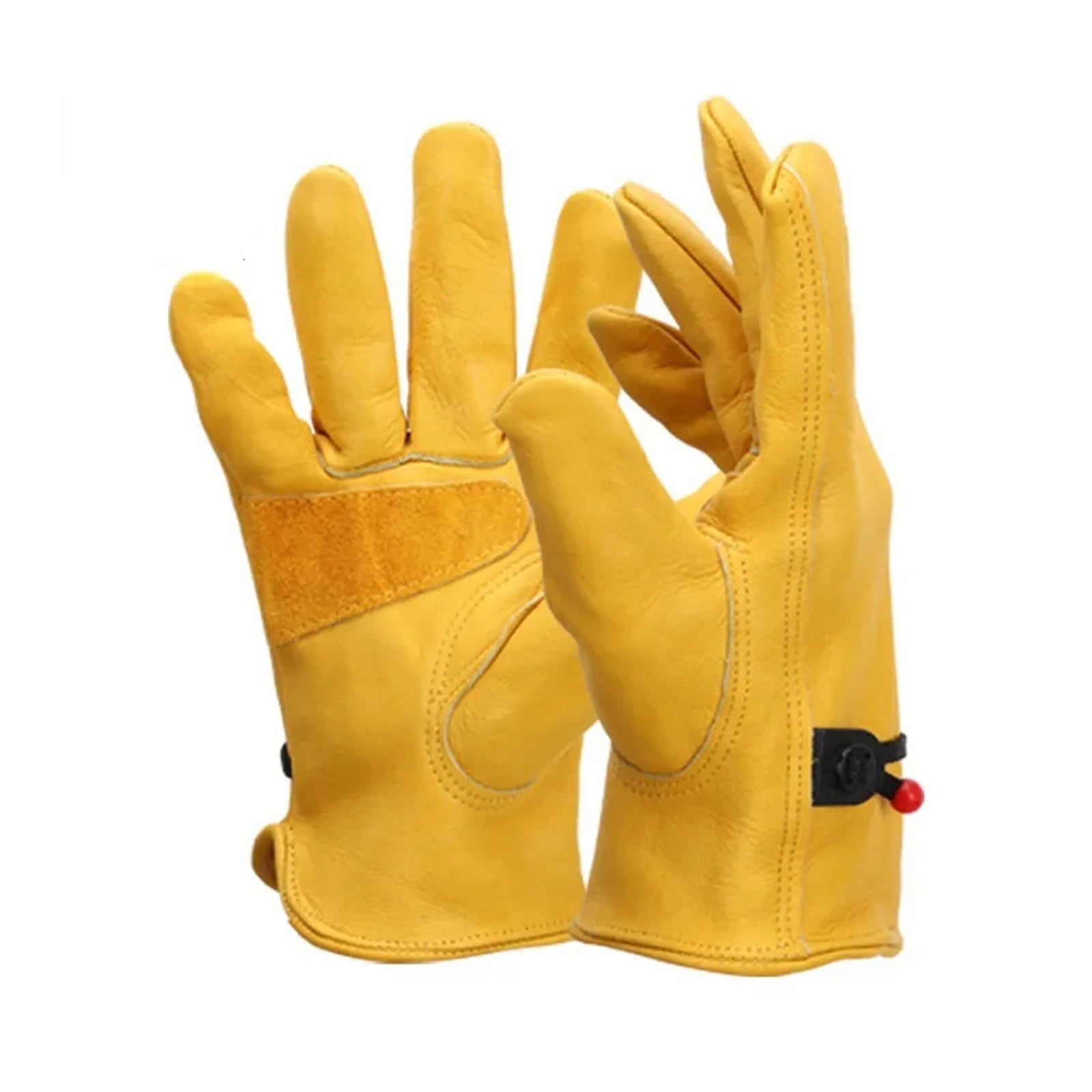 Cowhide Gloves Welding Heat Shield Soft Sensitive Finger Guards Labor ...