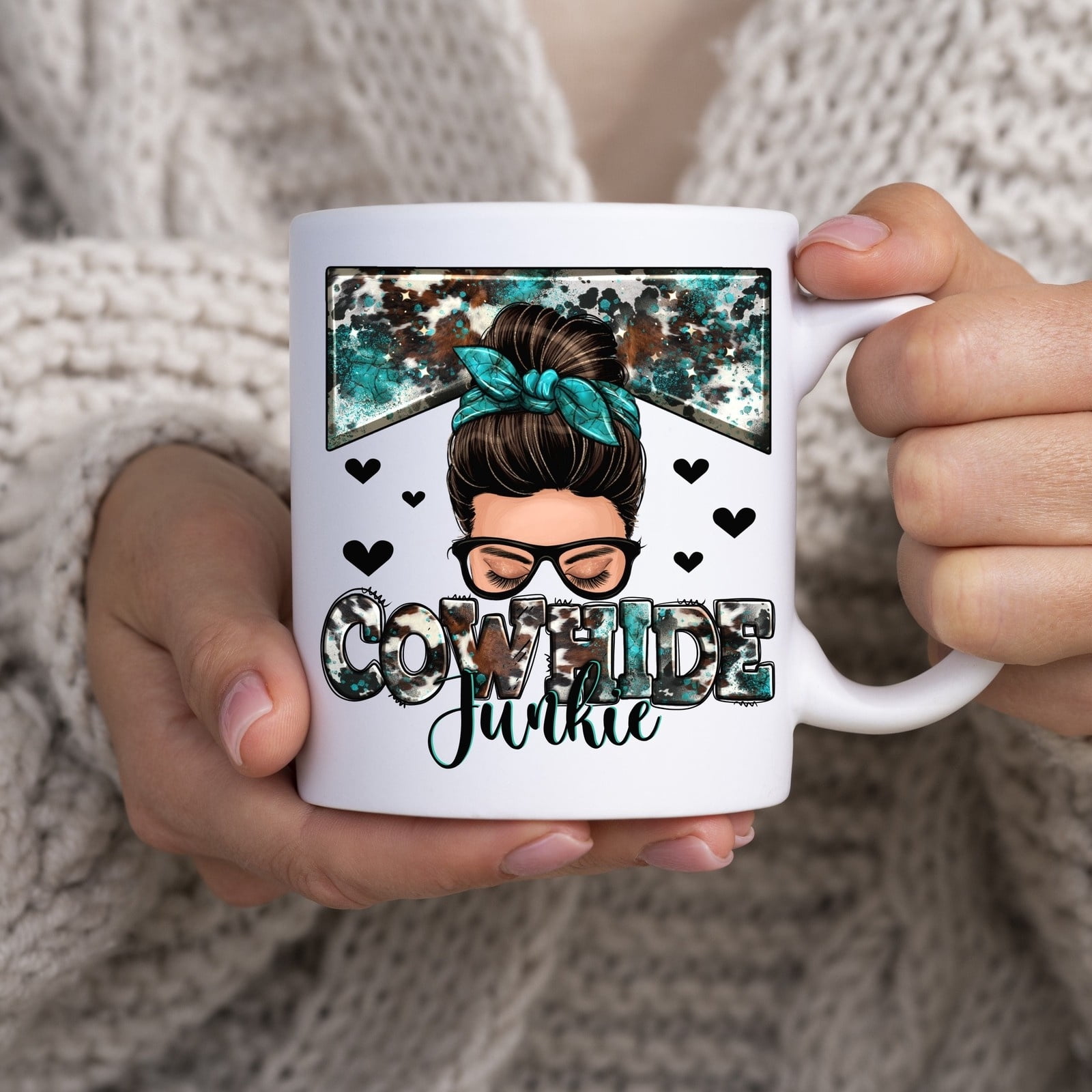 Cowhide Junkie Messy Bun Mug - Walmart.com