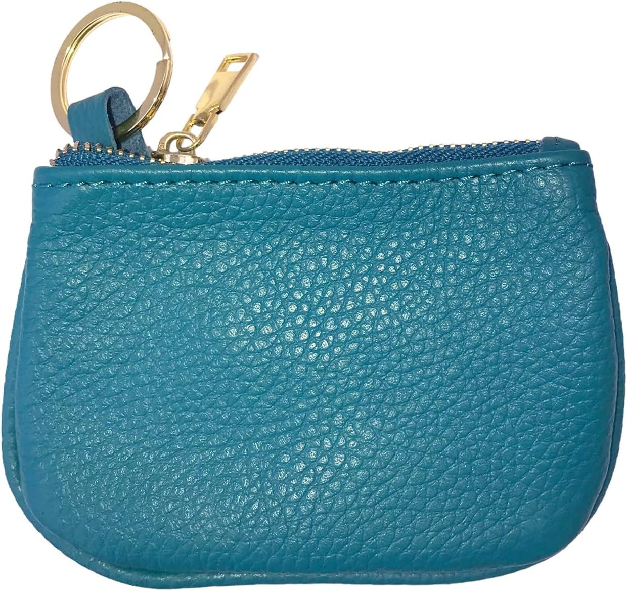 Cowhide Leather Coin Purse Pouch w Zipper and Key Fob - Walmart.com