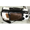 Cowhide Leather Duffel Bag | Cow hide Hair On Tricolor Weekender bag ...