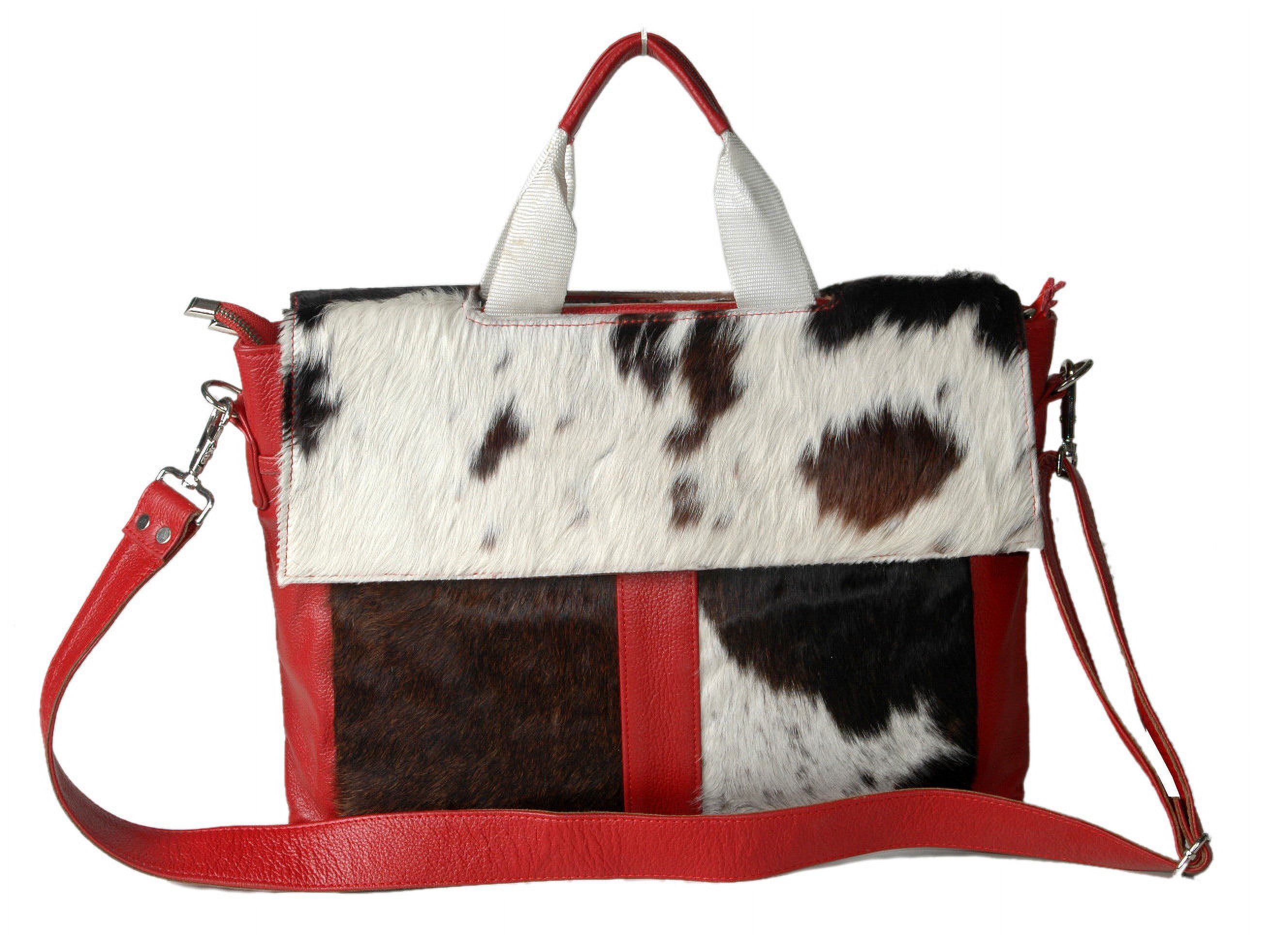 Cowhide Leather Hair On Laptop Bag Messenger Bag Unisex Briefcase ...