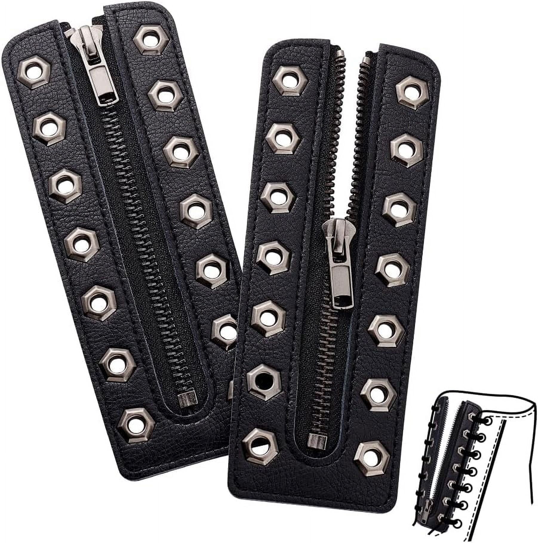 Cowhide Leather Lace-in Boot Zipper Inserts Tieless Shoe Laces with ...