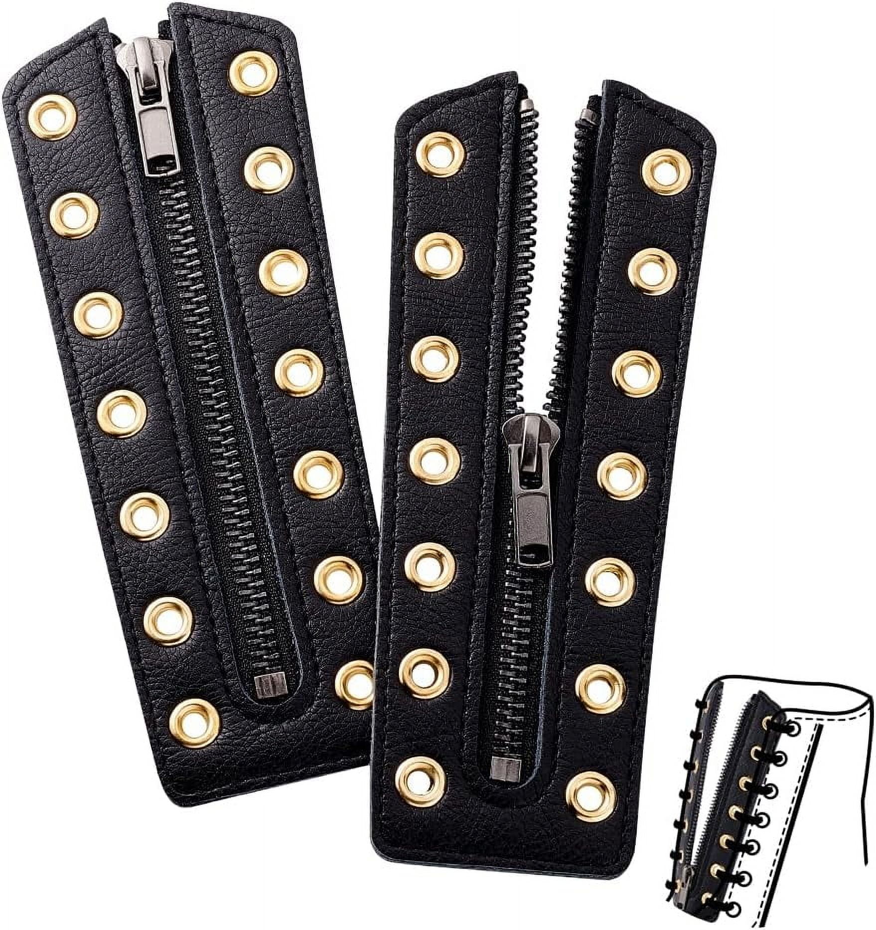 Cowhide Leather Lace-in Boot Zipper Inserts Tieless Shoe Laces with ...