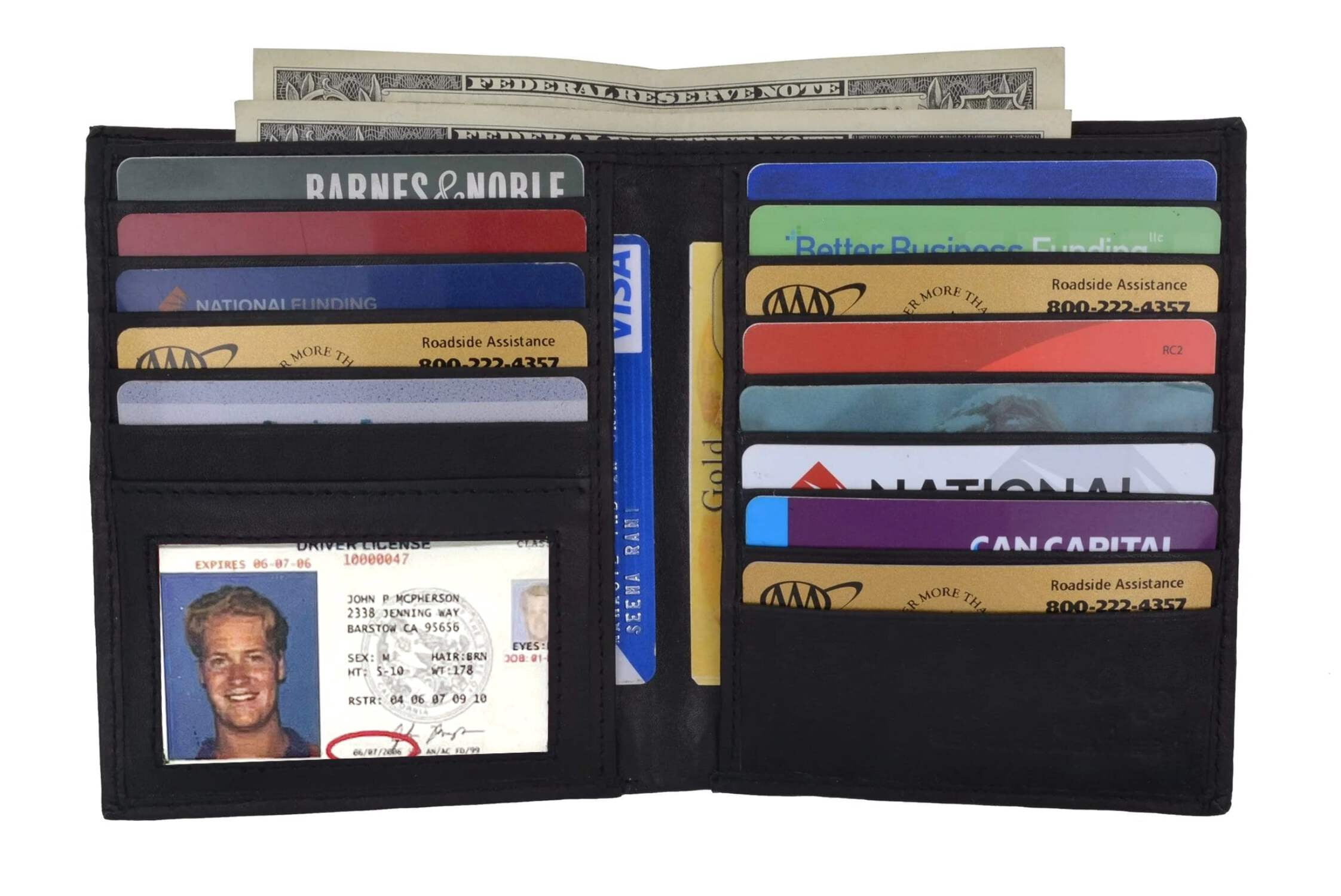 Cowhide Leather Men's Bifold Hipster European Wallet Credit Card Holder ...